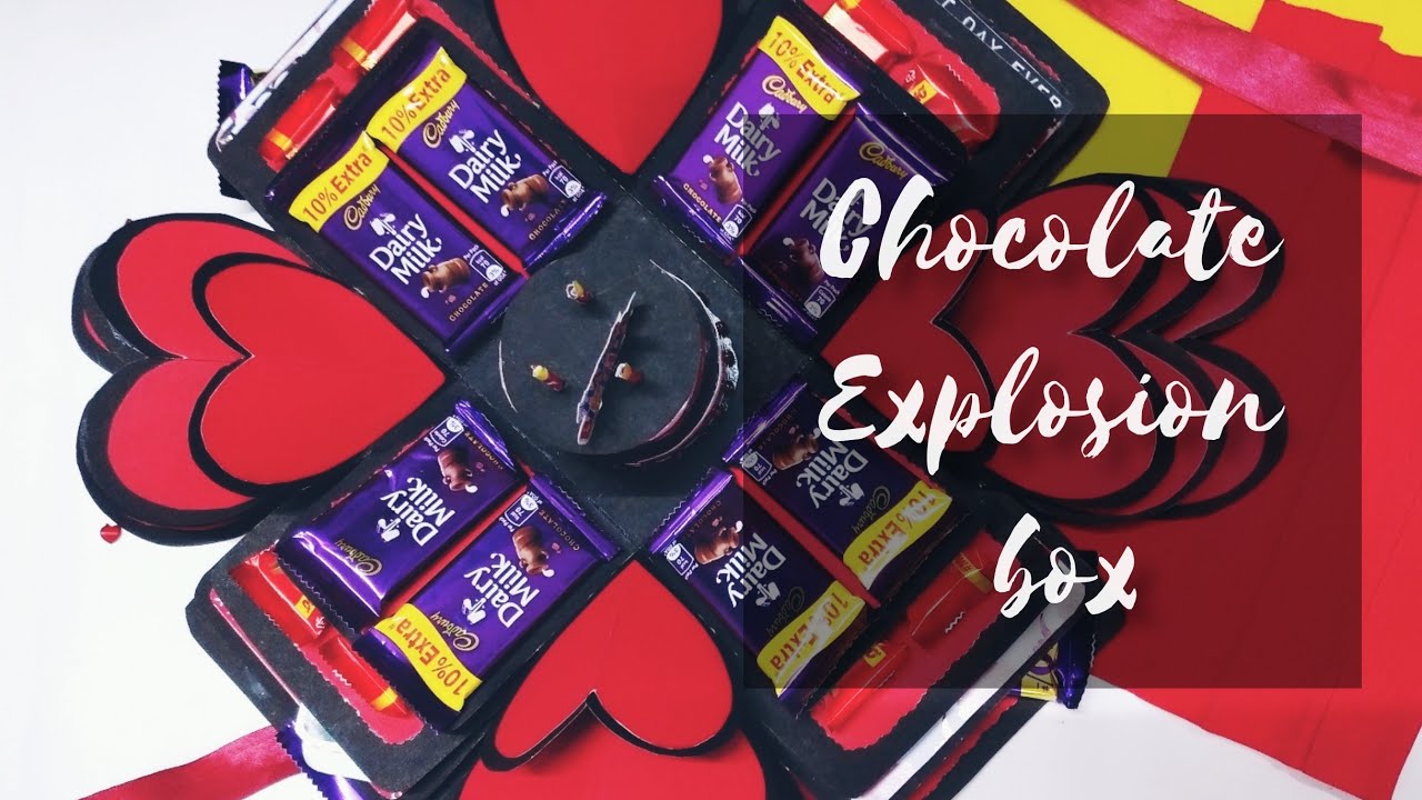 Chocolate explosion box for birthday 🎁.Red and black combination - YouTube