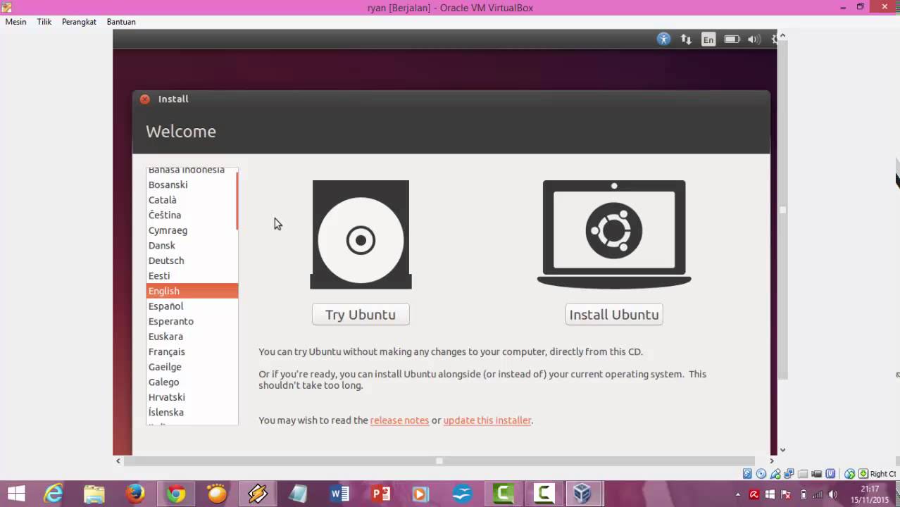 Cara latihan menginstall linux ubuntu dengan Virtualbox - YouTube