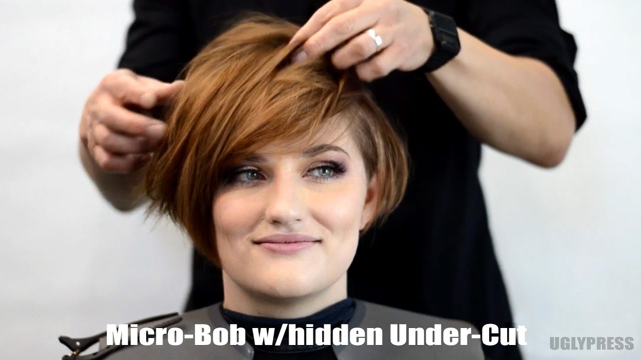 Micro-Bob w/hidden Under-Cut haircut - YouTube