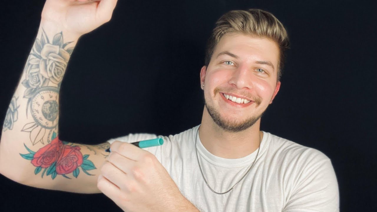 ASMR | Coloring In & Showing My Tattoos - YouTube