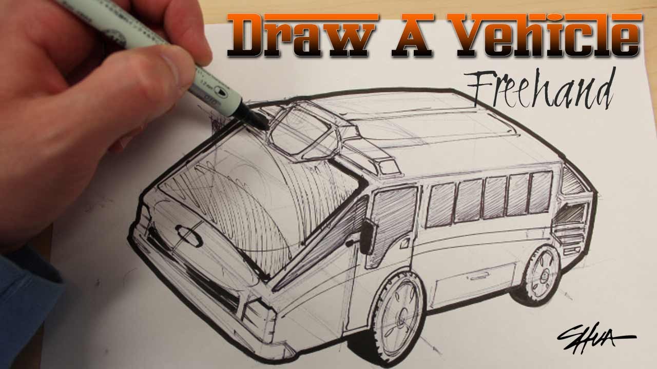 Drawing Tutorial - Drawing A Vehicle - YouTube