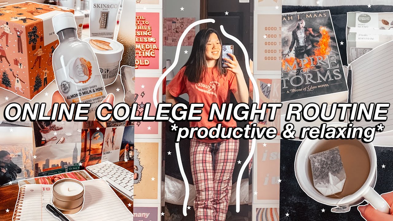 my PRODUCTIVE & RELAXING 10PM night routine *as an online college ...