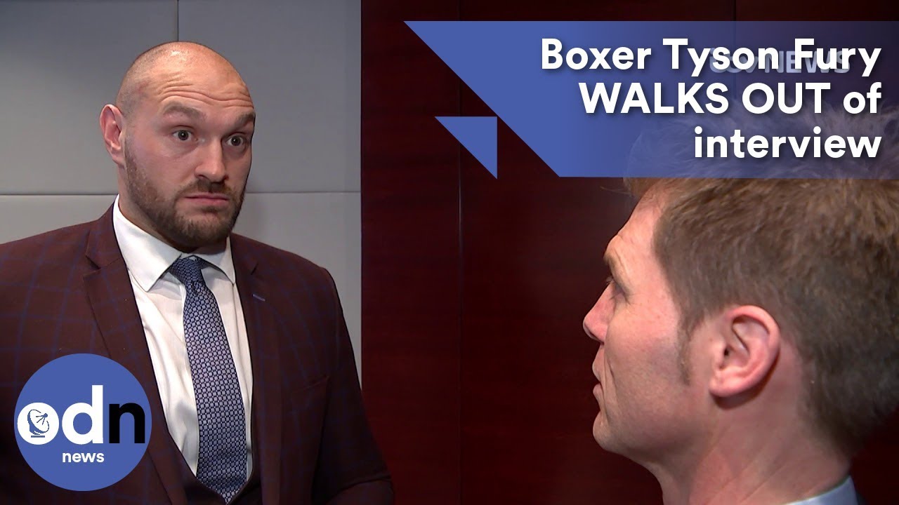 Boxer Tyson Fury WALKS OUT of ITV News interview - YouTube
