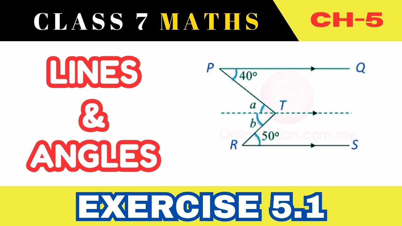 Ex. 5.1 | Lines and Angles | Class 7 Maths | Chapter 5 | NCERT Solution ...