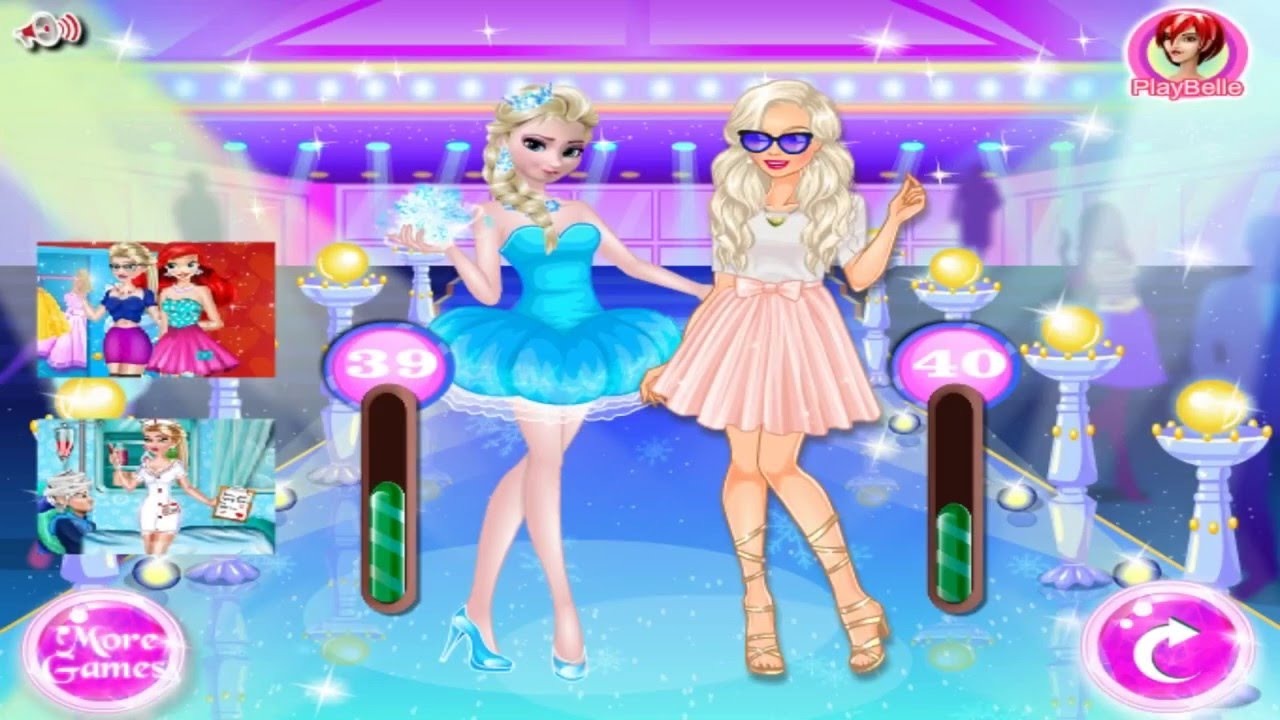 Elsa vs Barbie Fashion Show - Best Game for Little Kids - YouTube