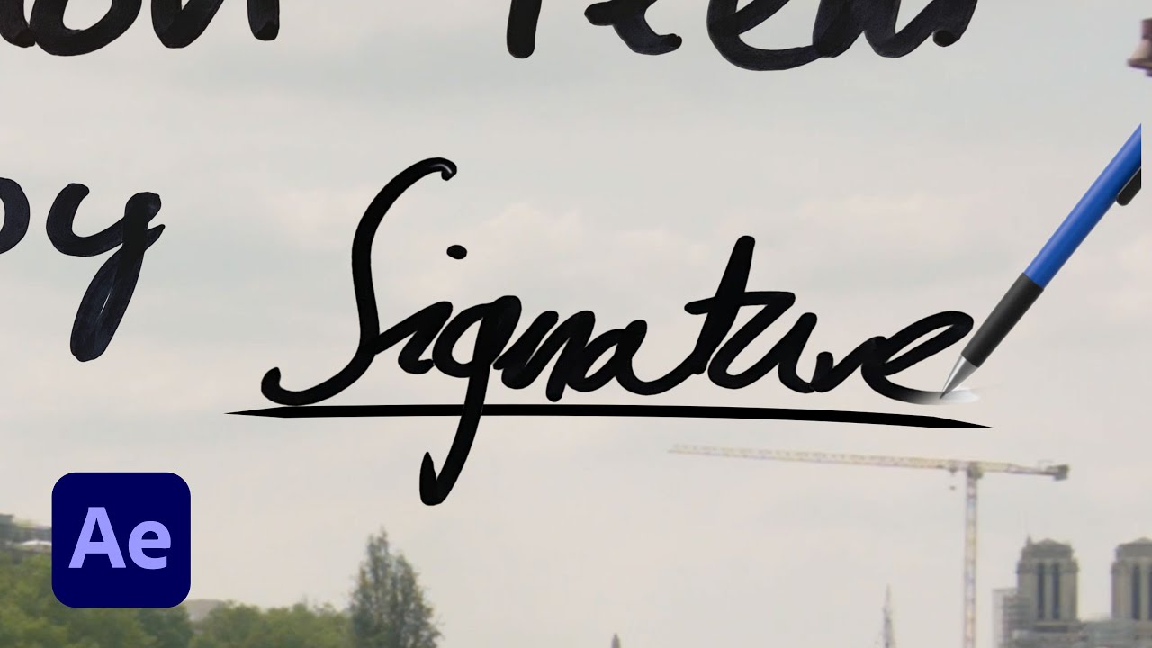 Handwritten signature animation in After Effects - in 2,5 minutes - YouTube