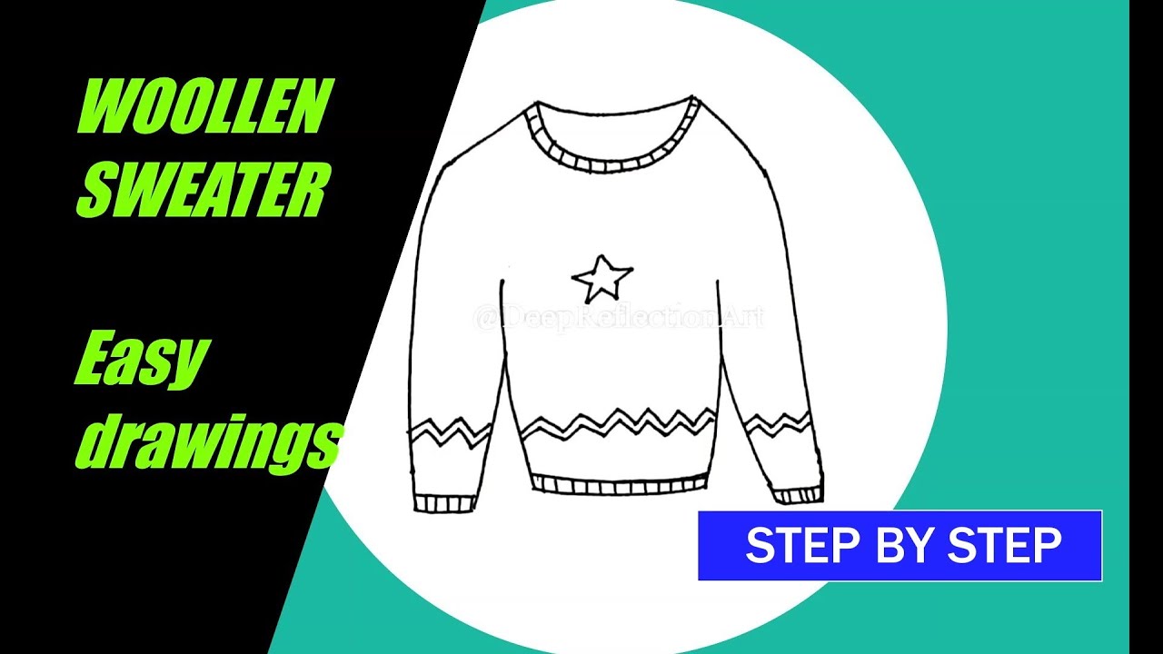 How to draw a WOOLLEN SWEATER / WINTER CLOTHINGS / EASY DRAWINGS - YouTube