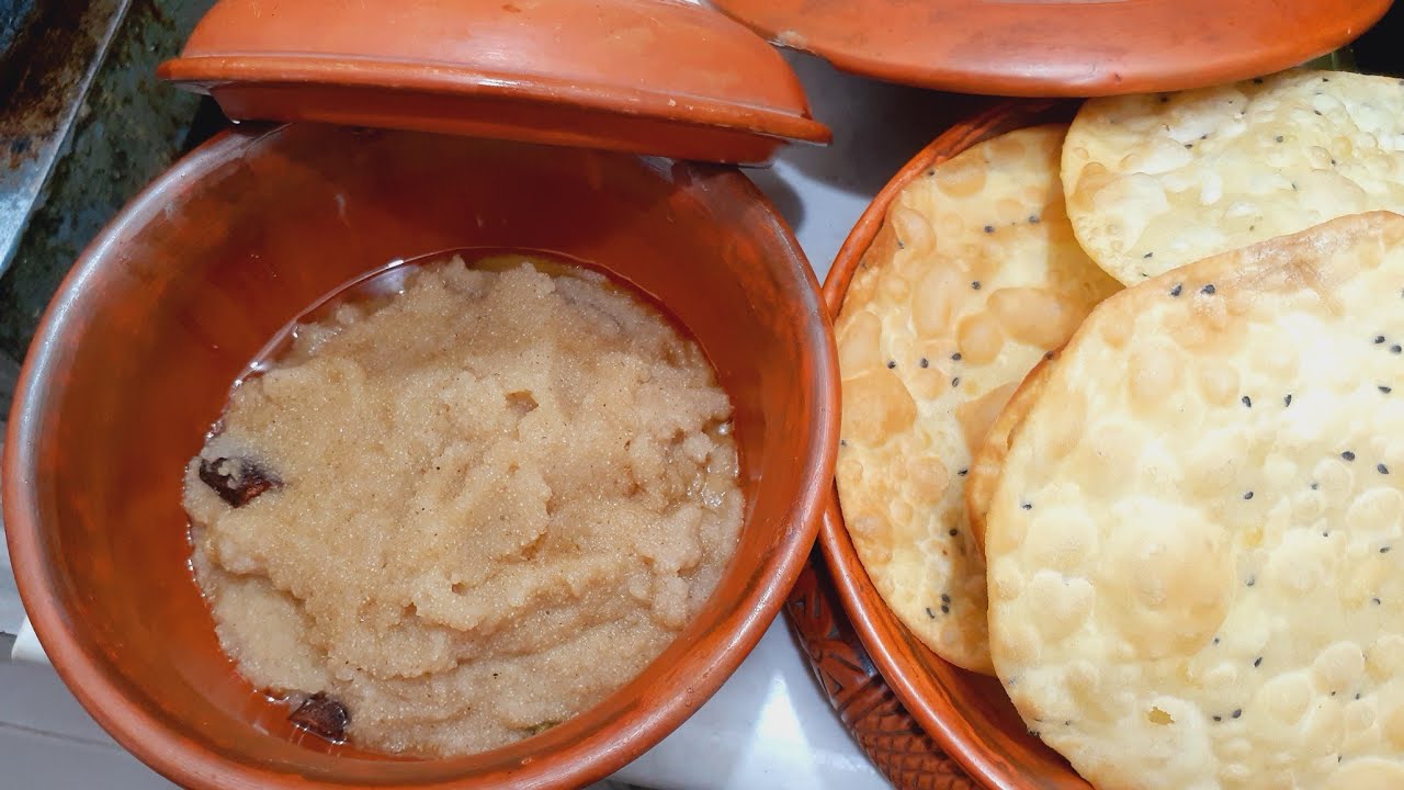 I made halwa luchi with homemade ghee||ঘরে তৈরি ঘি দিয়ে হালুয়া লুচি ...