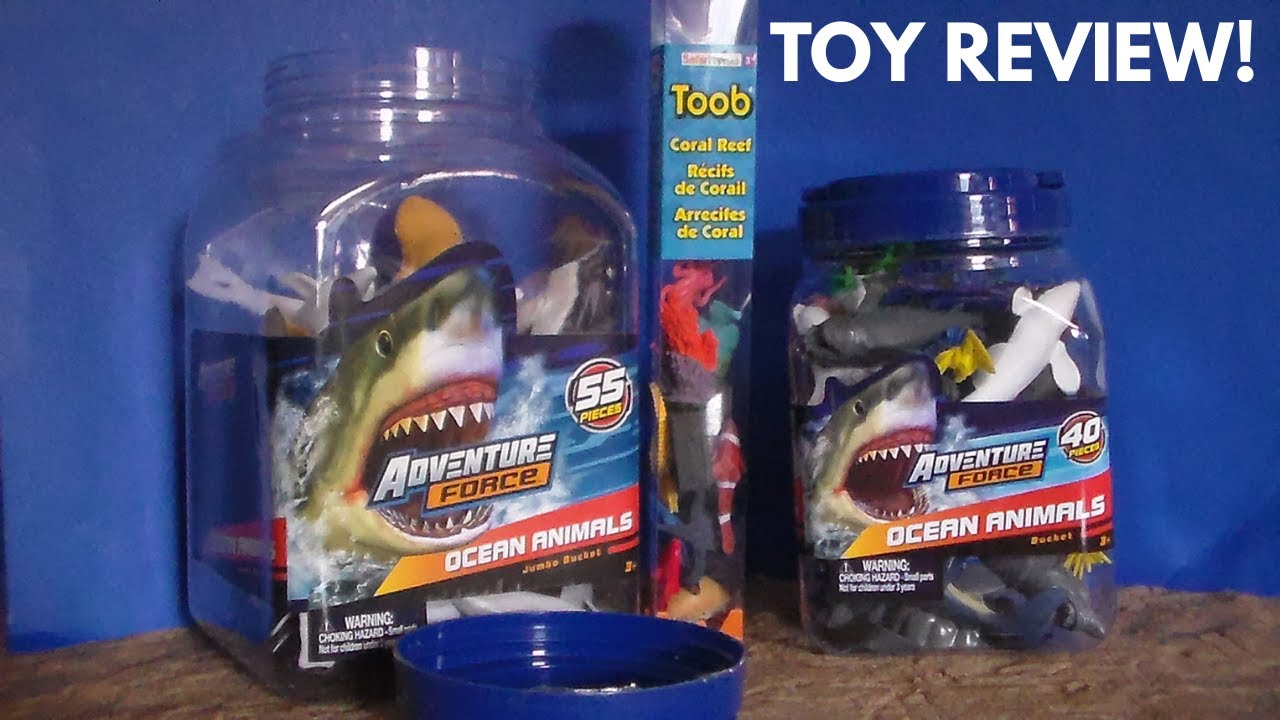 MEGA Toy Adventure Force OCEAN CREATURES 55 pcs Toy Bucket REVIEW! Coral Reef Animal Toy Tube ...