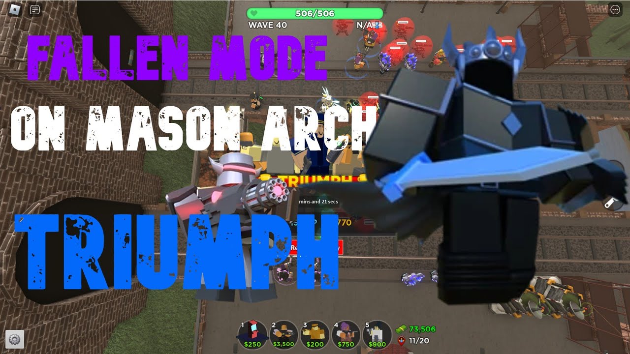 Roblox TDS fallen mode mason arch TRIUMPH - YouTube