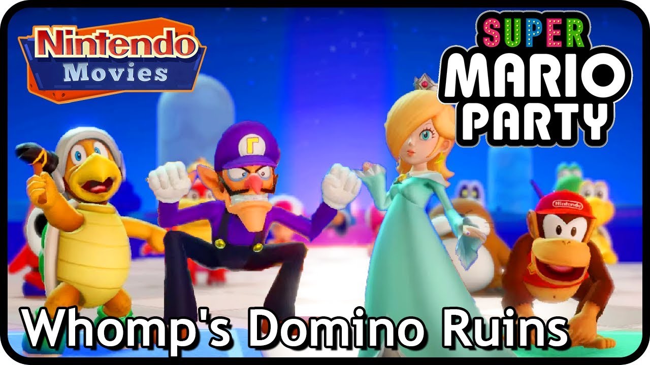 Super Mario Party: Whomp's Domino Ruins (4 players, 20 turns) - YouTube