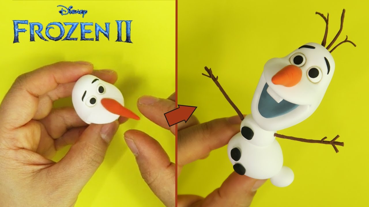 How to make Olaf /Frozen /snowman/air dry clay - YouTube