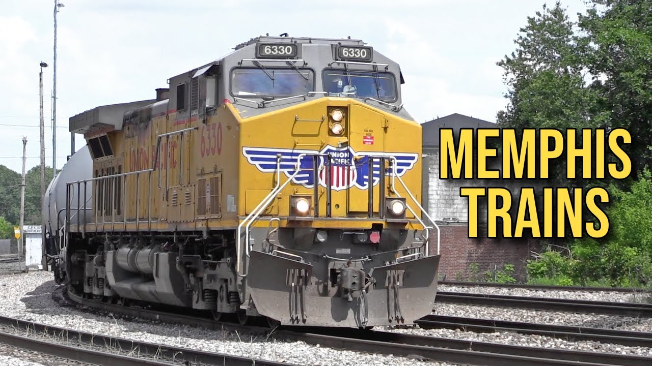 Just Trains: Union Pacific and BNSF Freights in Memphis - YouTube