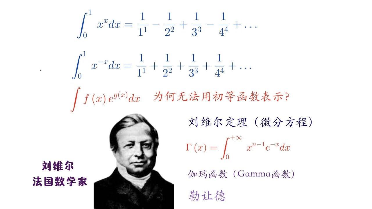 X X从0到1上积分 刘维尔定理表明x X的不定积分无法用初等函数表示 伽马函数符号由勒让德提出 Youtube