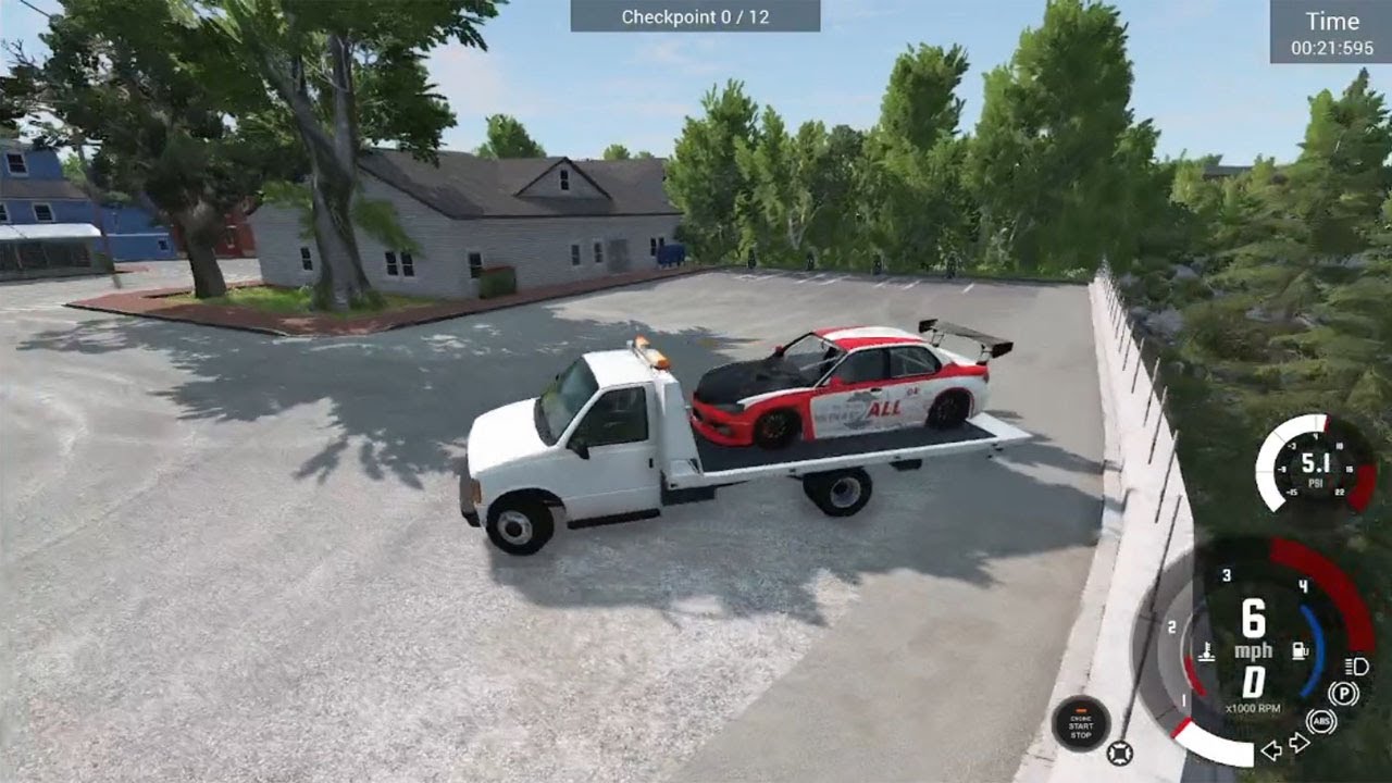 Car Delivery with Trailer - BeamNG Drive - YouTube