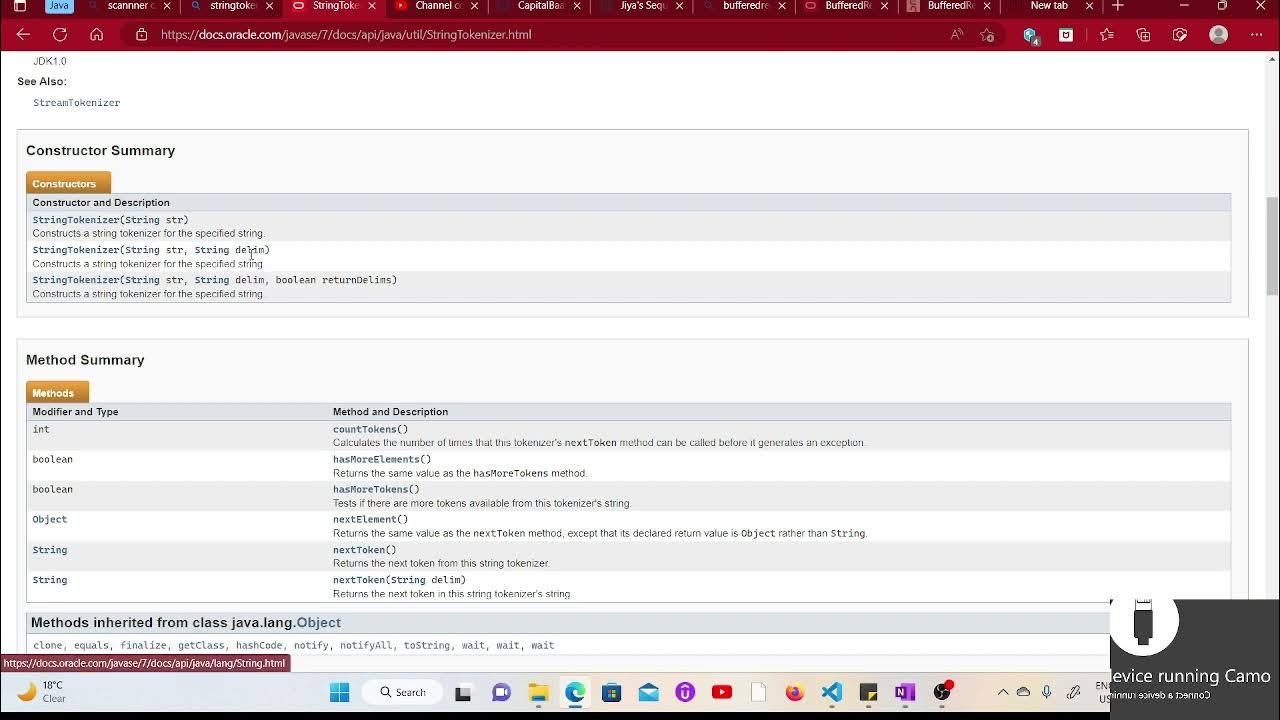 Java Apis Stringtokenizer Youtube