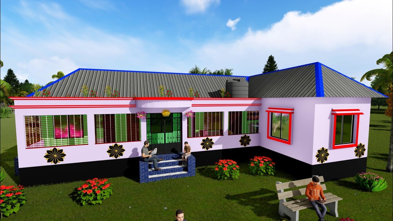 4 bedroom tin shed house design 2023 | 4 bedroom tin set house design ...