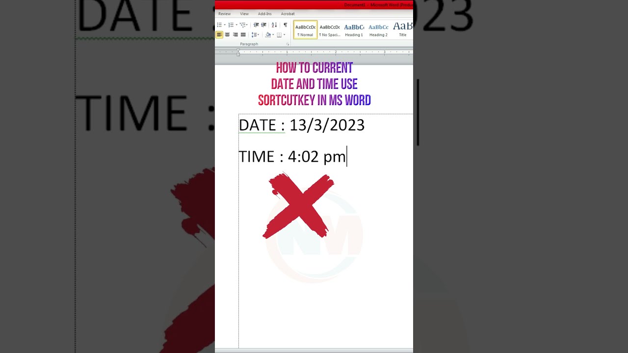 HOW TO CURRENT DATE AND TIME SHORTCUT KEY IN MS WORD YouTube HOW TO CURRENT DATE AND TIME SHORTCUT KEY IN MS WORD YouTube