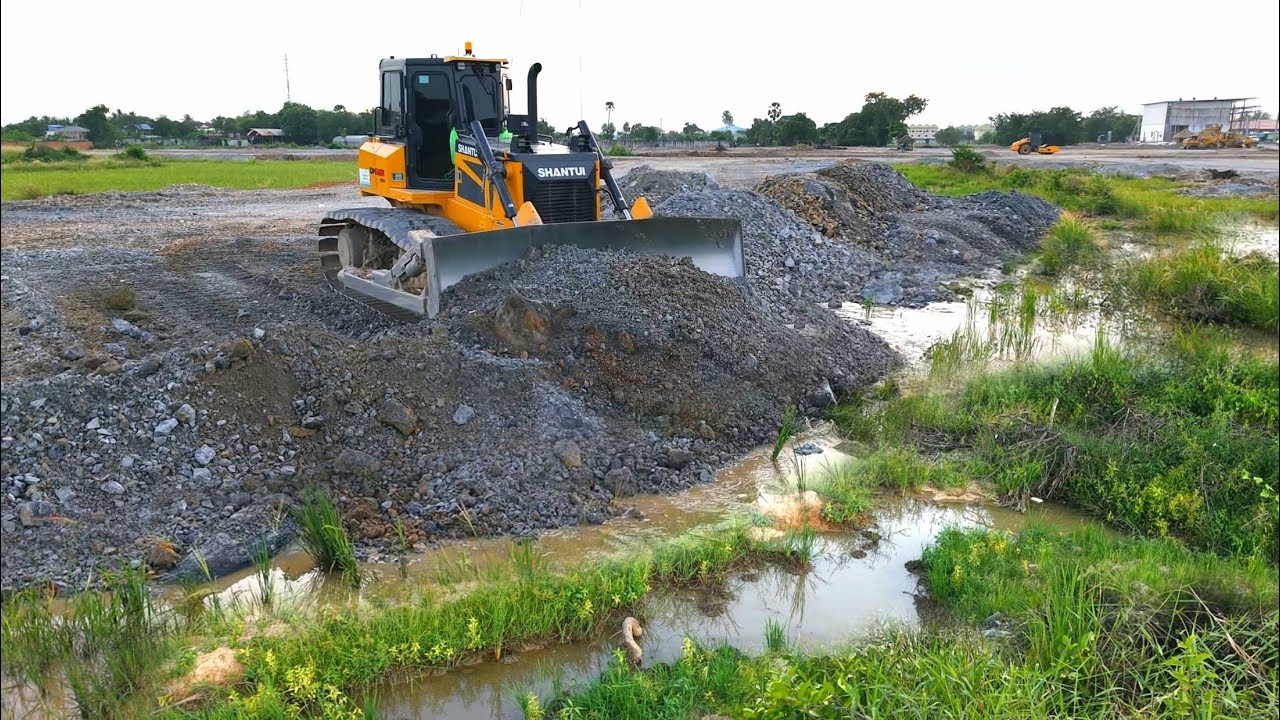 Dozer DH17C3 Perfectly Bilding Road Construction Over The Water Using ...