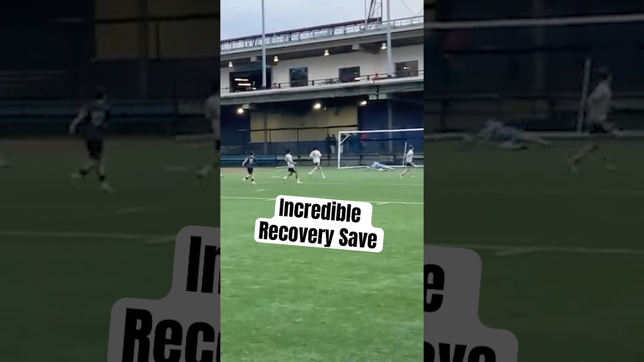 Goalkeeper makes incredible recovery save - YouTube