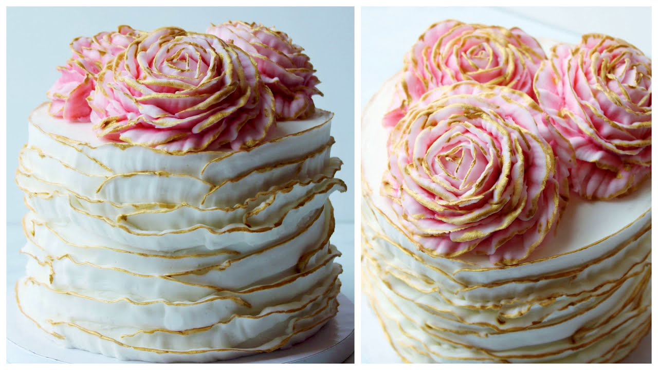 Piping Rustic Buttercream Ruffles On A Cake Cake Decorating Tutorial