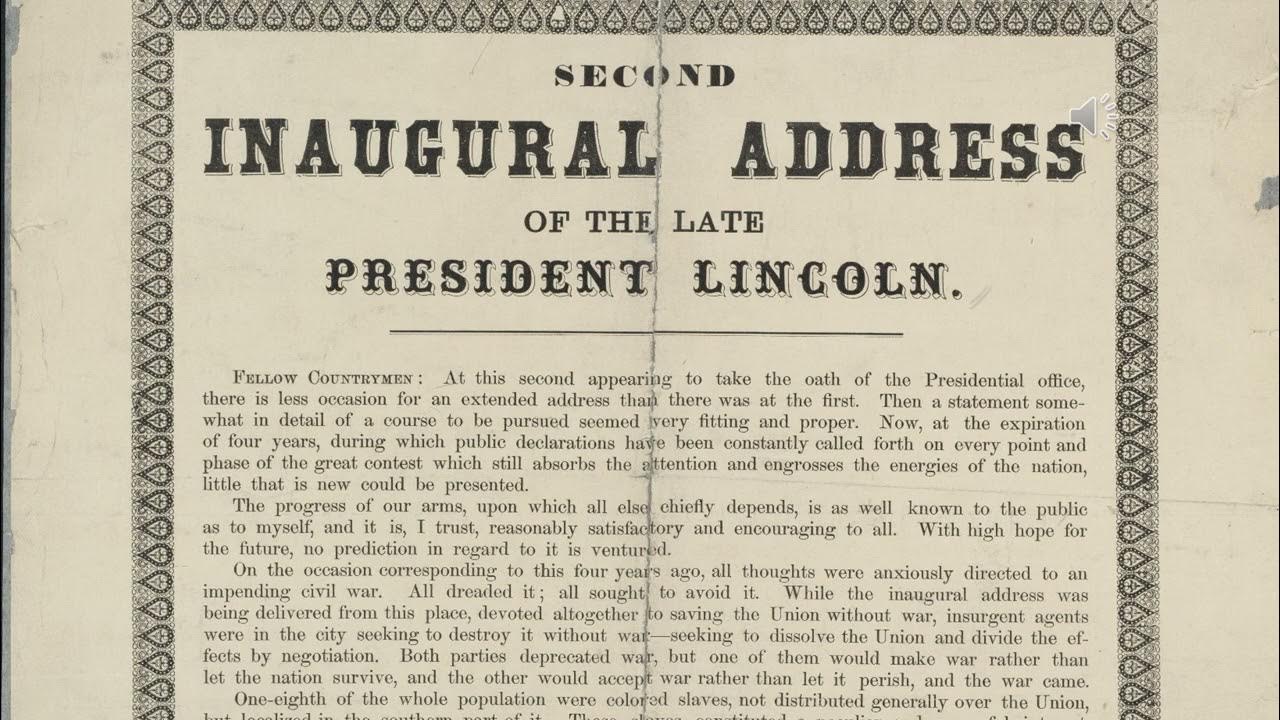 Lincoln's 2nd Inaugural Address - YouTube
