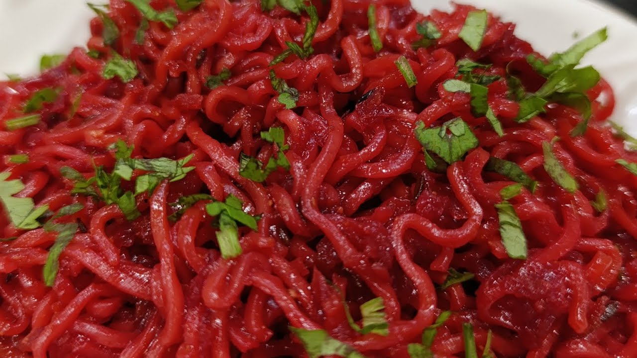 Beetroot Maggi recipe | Healthy & Tasty Maggi | Red Maggi | Noodles ...