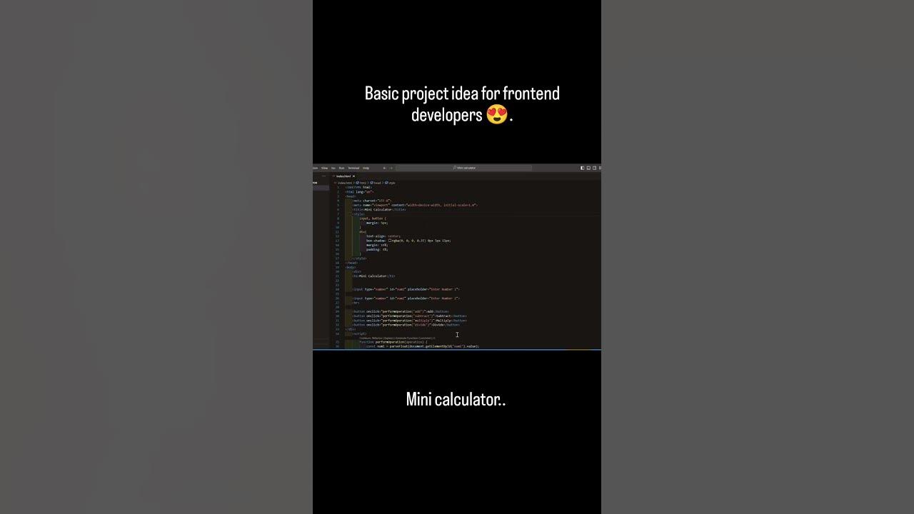 Basic Project Idea For Frontend Developers 😍 Code Coder Viral Coderslife Masaischool Youtube 