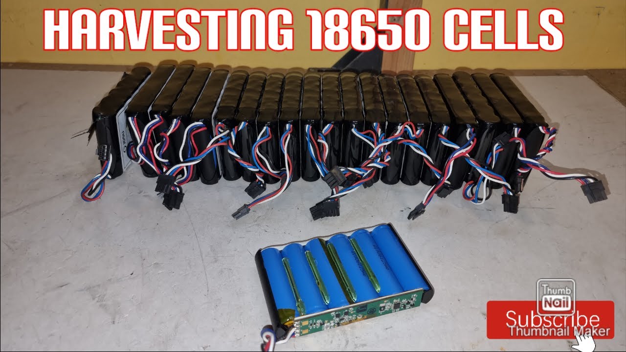 HARVESTING 18650 CELLS FOR A 48V-52V 14S 9P 19AH BATTERY BUILD FOR ...