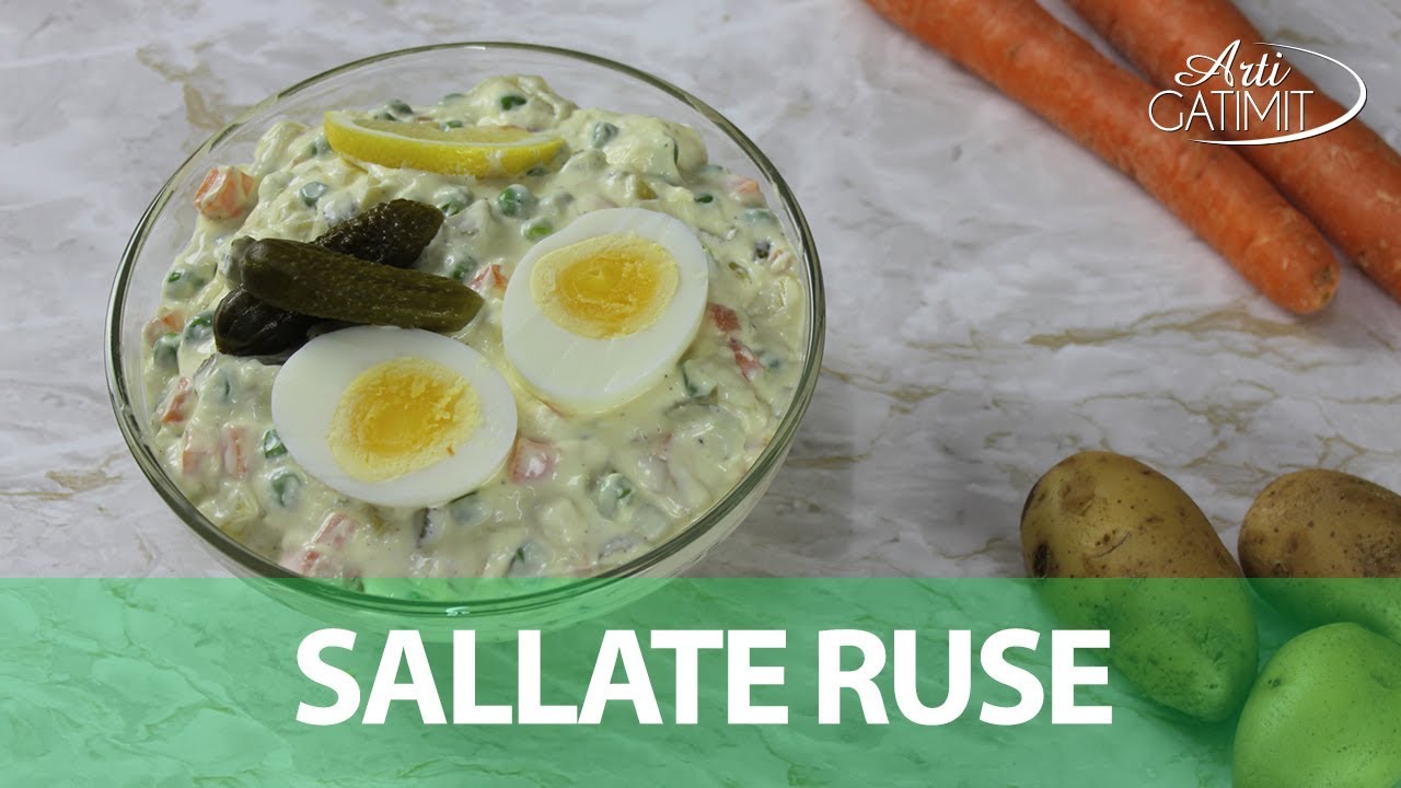 SALLATË RUSE | Pergatitja e recetës në Shqip | ArtiGatimit - YouTube