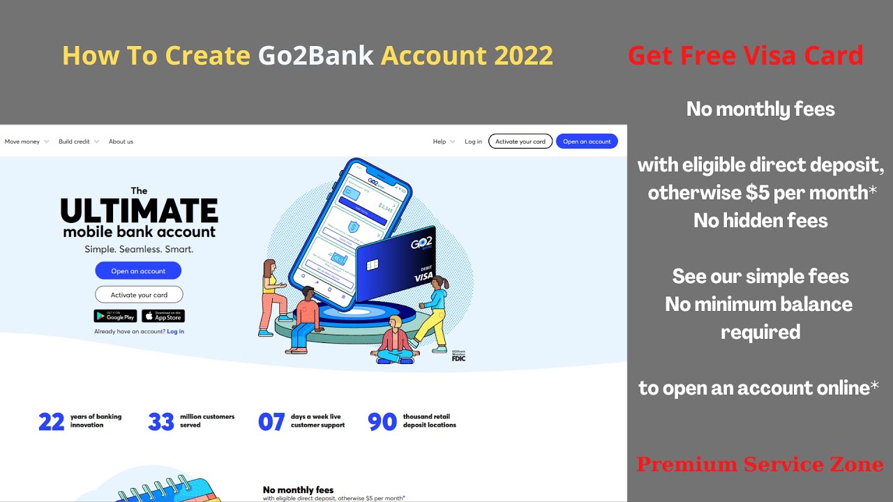 How to Create Go2Bank Account 2022 | | 𝐏𝐫𝐞𝐦𝐢𝐮𝐦 𝐒𝐞𝐫𝐯𝐢𝐜𝐞 𝐙𝐨𝐧𝐞 - YouTube