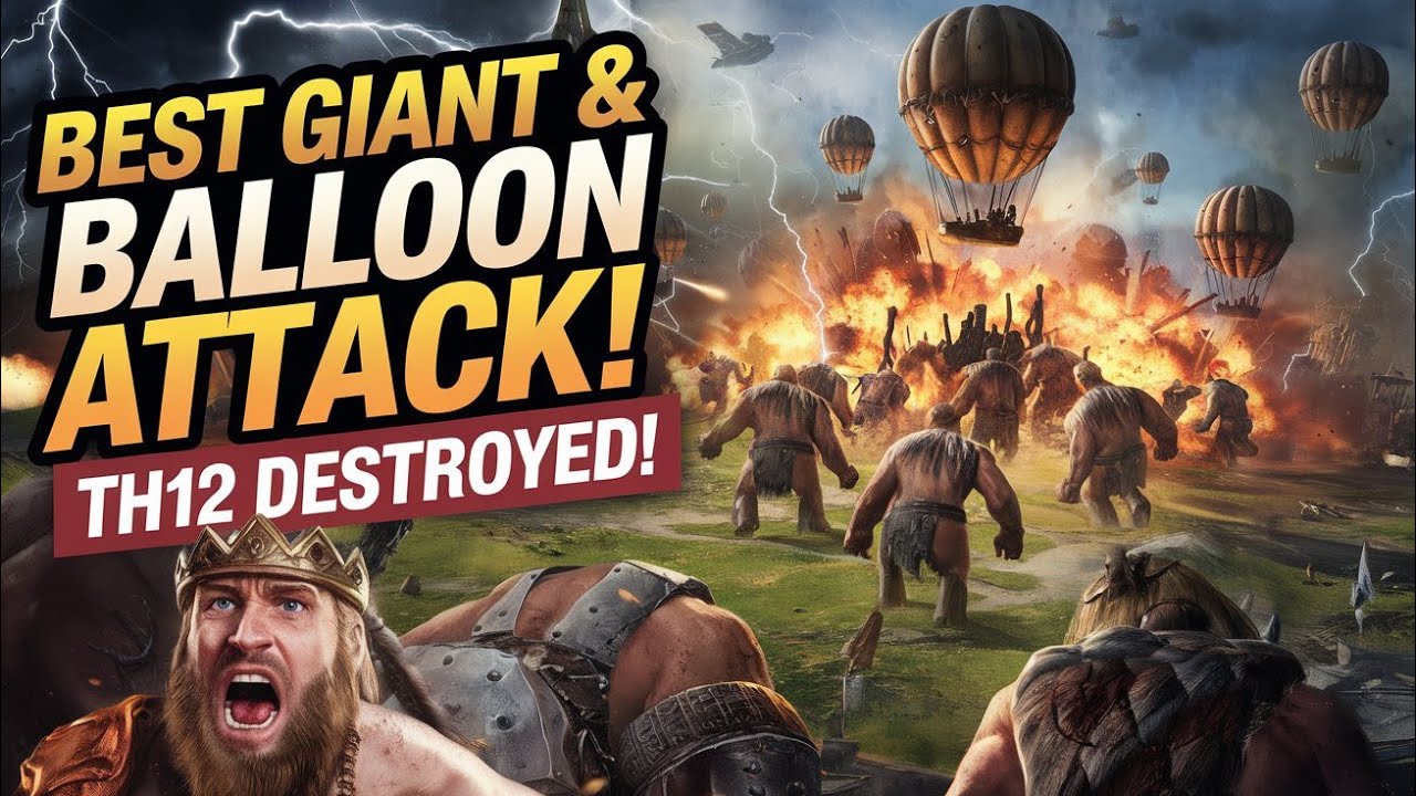 Best Giant & Ballon attack [th 12 ] // clash of clans gameplay video ...
