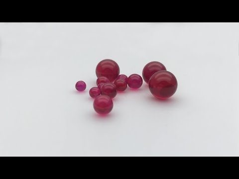 Created Synthetic Ruby Red Round balls smooth beads wholesale
