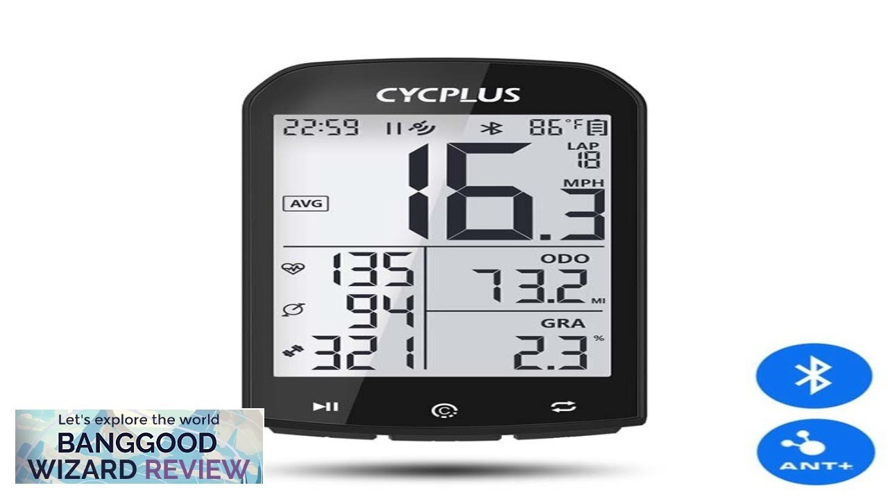 CYCPLUS M1 GPS Bicycle Computer Wireless With Bluetooth 4.0 ANT+ ...
