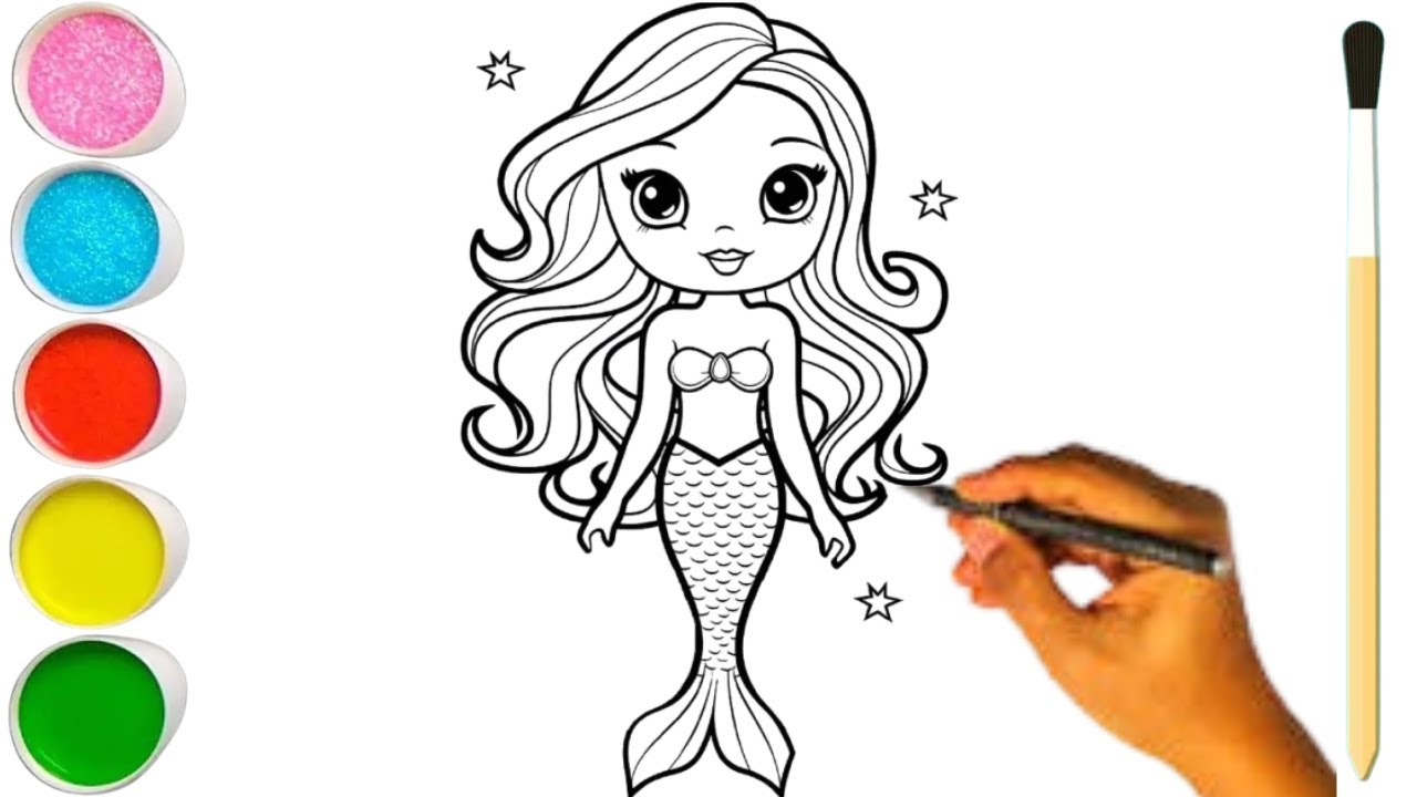 Easy Disney Princess Drawing |The Littel Mermaid - YouTube