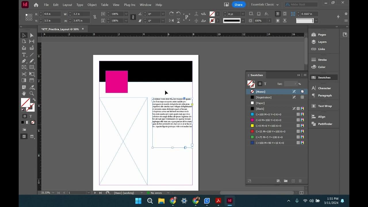 Intro to InDesign Interface and Placing Images - YouTube
