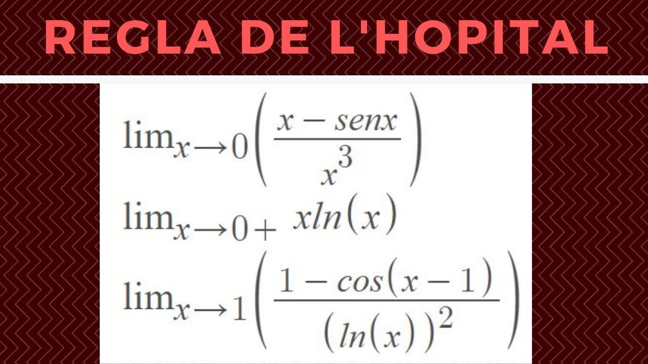 Regla de l'hopital limites, 0/0 , infinito sobre infinito. Limits Of ...