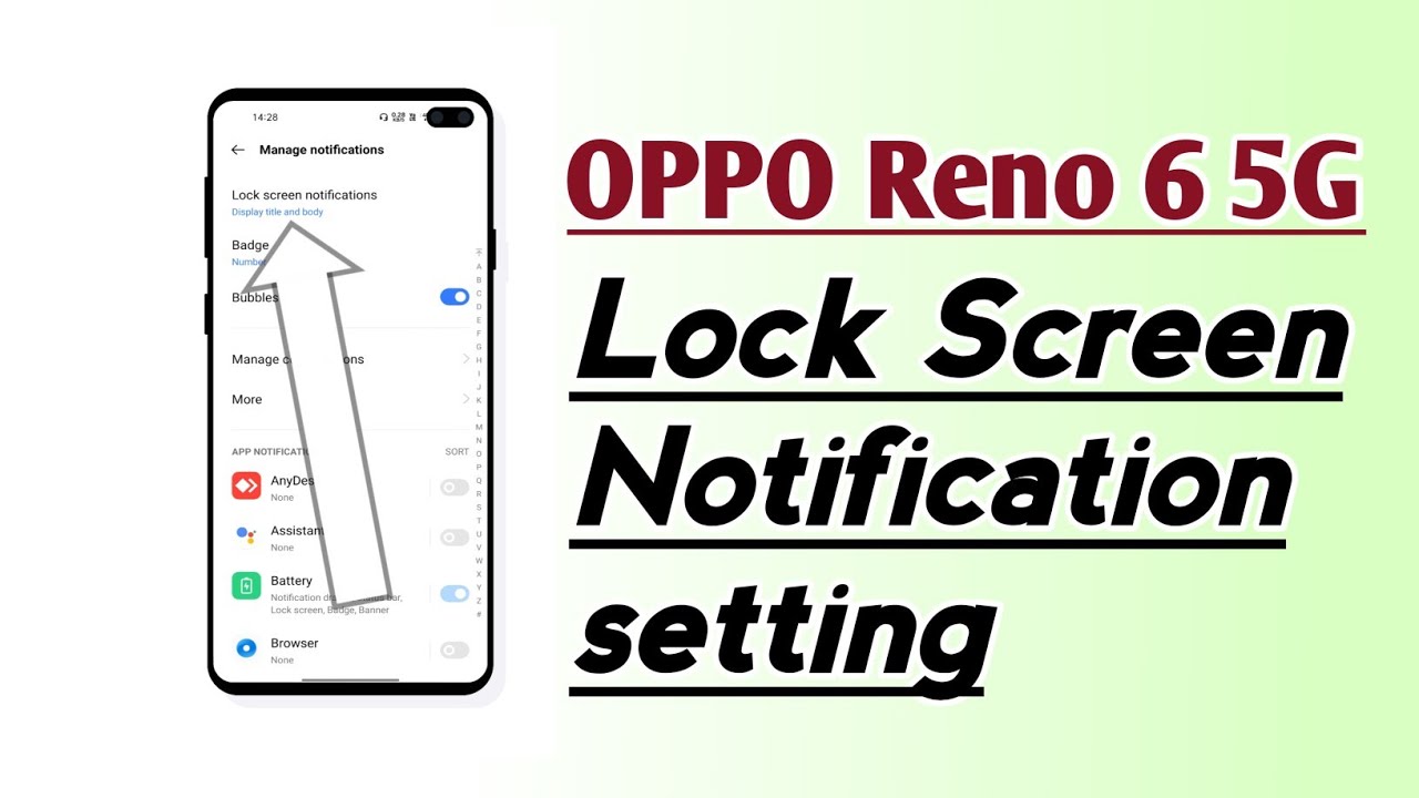 OPPO Reno 6 5G Lock Screen Notification setting - YouTube