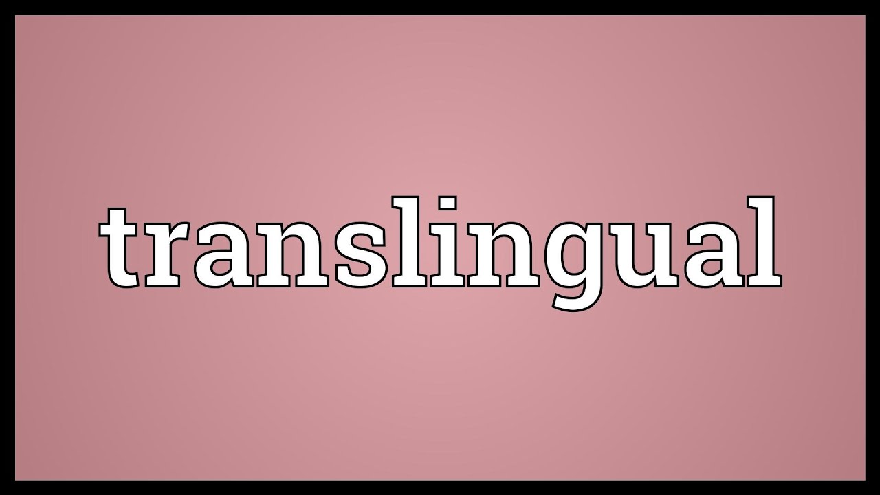 Translingual Meaning - YouTube