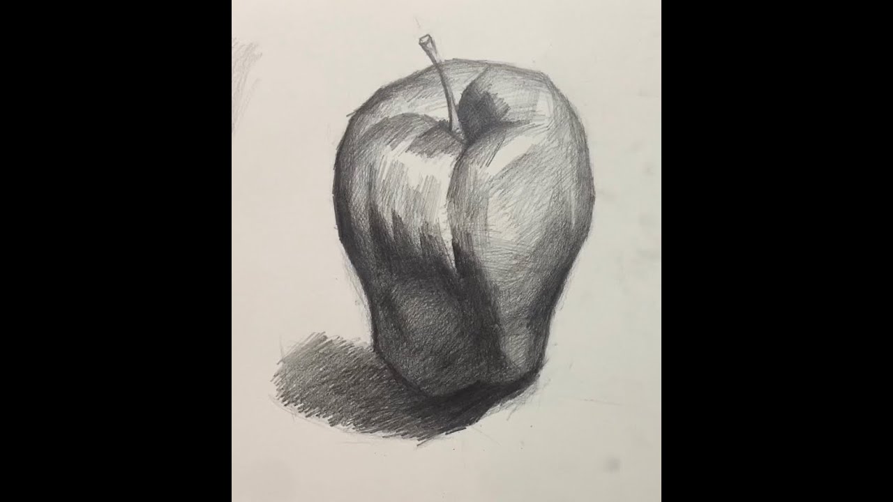 How to sketch drawing an apple part 1 - YouTube