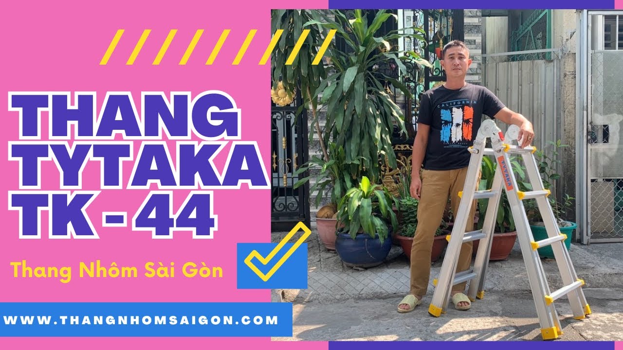 Thang Nhôm Gấp Chữ A TYTAKA TK - 44 - Chiều Cao Chữ A 1,94 m, Chữ I 4 ...