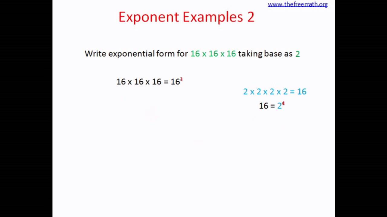 Exponent Examples 2 - YouTube
