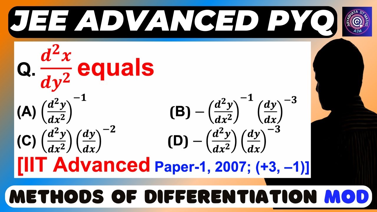 (d^2 x)/(dy^2 ) equals | Methods of Differentiation Class 12 MoD |Jee ...