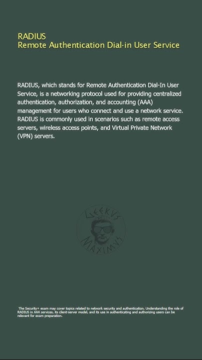 RADIUS - Remote Authentication Dial-in User Service - Security+ - YouTube