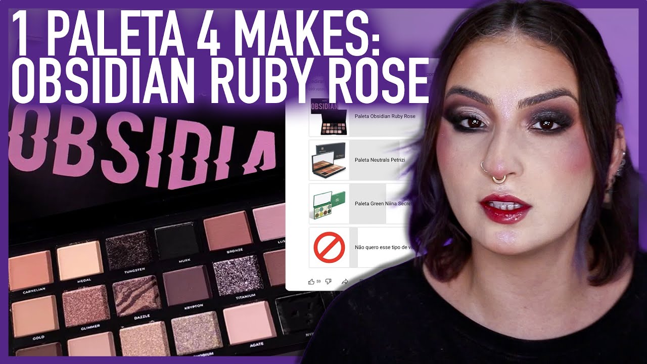 4 MAQUIAGENS COM A PALETA OBSIDIAN DE RUBY ROSE | VÍCIO BLOG - YouTube