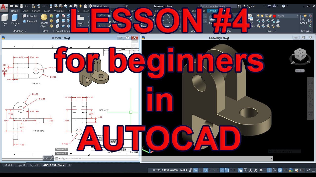 Autocad 3d for Beginners #04 - YouTube