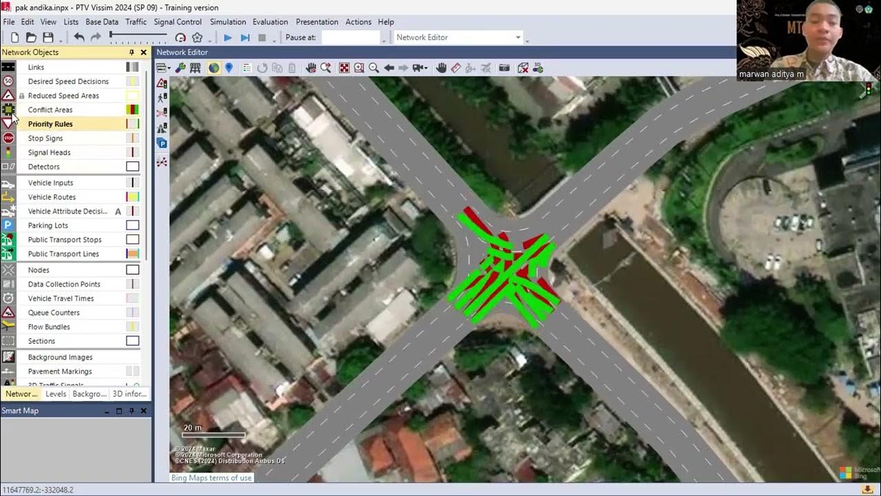 (Tutorial Vissim) - Part 3. Menambahkan Conflict Areas & Priority Rules - YouTube