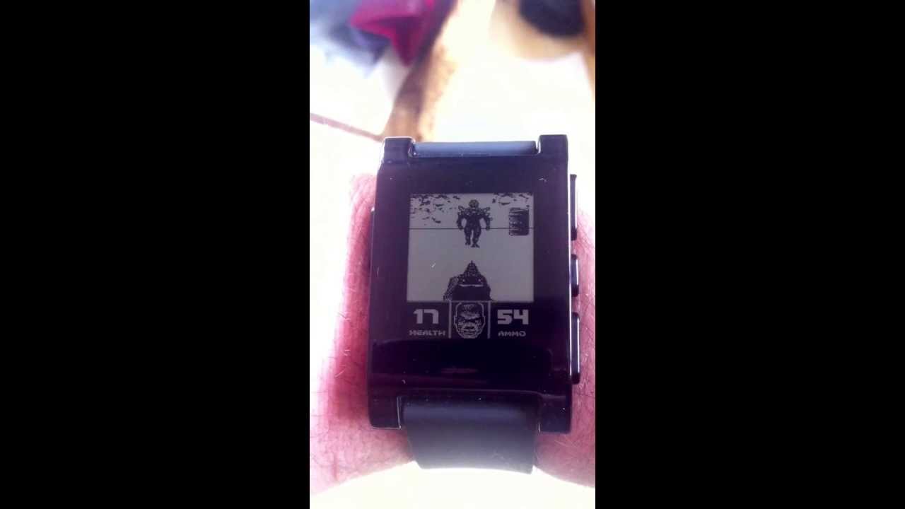 Doom watch face on the Pebble. Animation every minute - YouTube