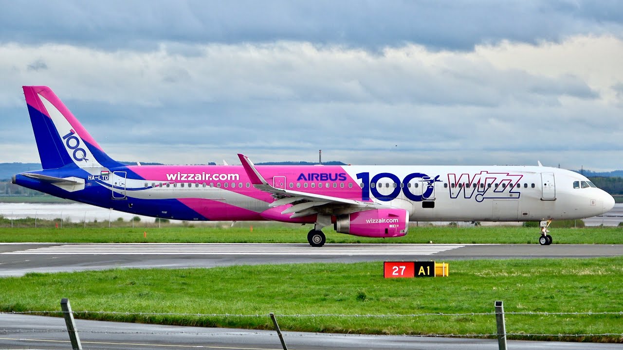 Wizz Air 100th Airbus Livery A321-200 Landing and Take off at Liverpool ...