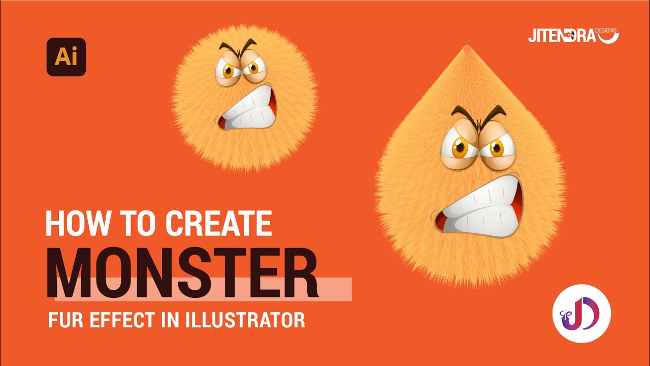 How to create Monster Fur Effect in Illustrator | @jitendradesigns ...